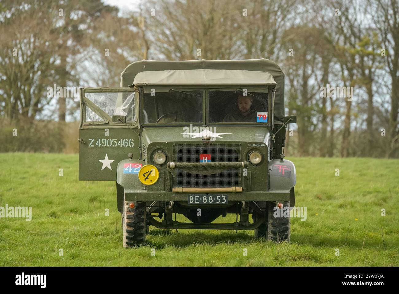Enthusiasts meeting with working and restored vintage WW2 military ...