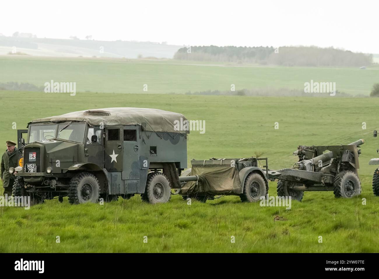 Enthusiasts meeting with working and restored vintage WW2 military ...