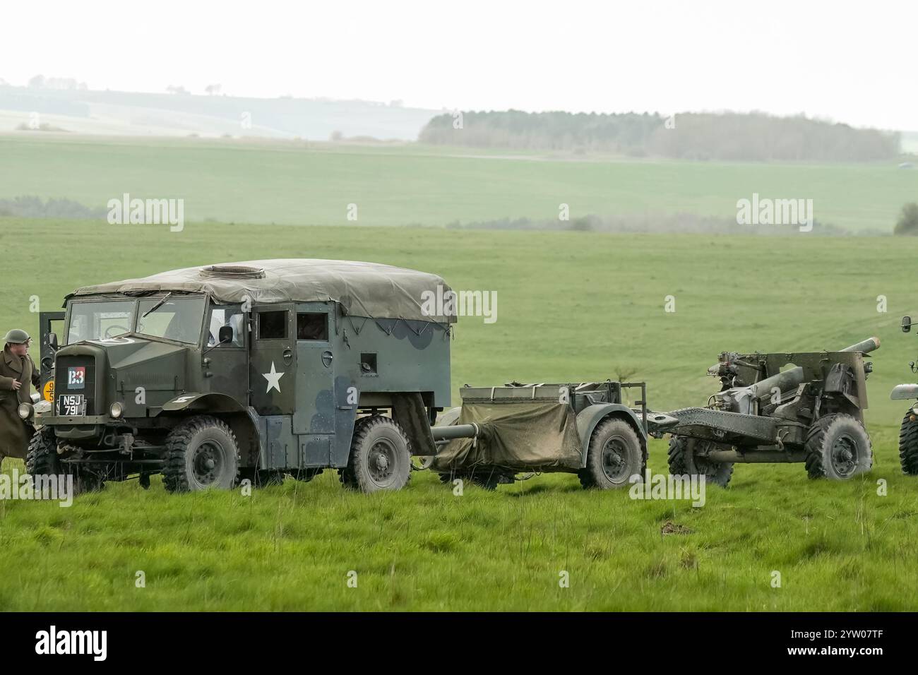 Enthusiasts meeting with working and restored vintage WW2 military ...