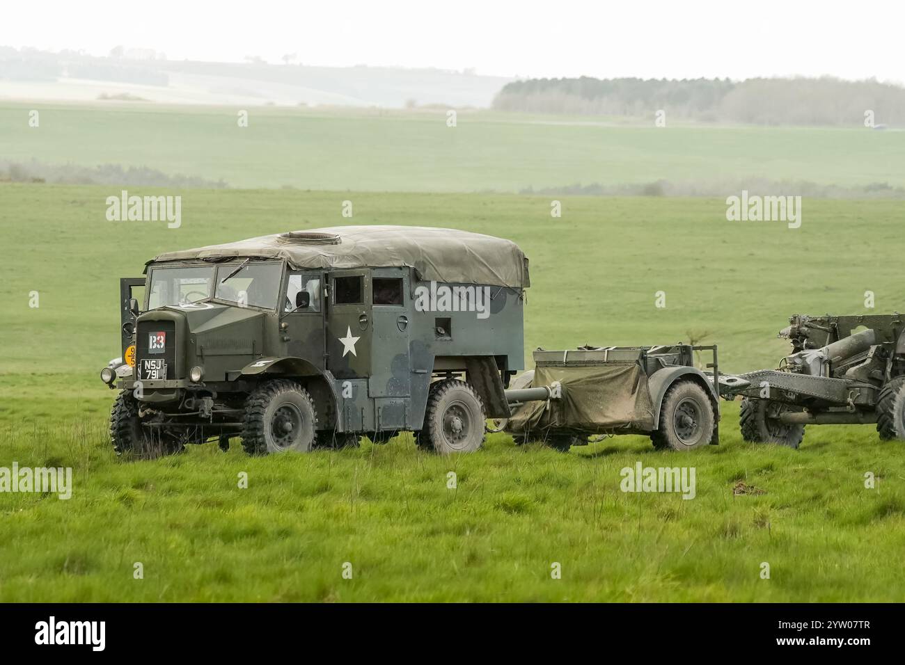 Enthusiasts meeting with working and restored vintage WW2 military ...