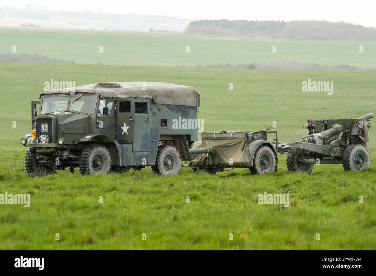 Enthusiasts meeting with working and restored vintage WW2 military ...
