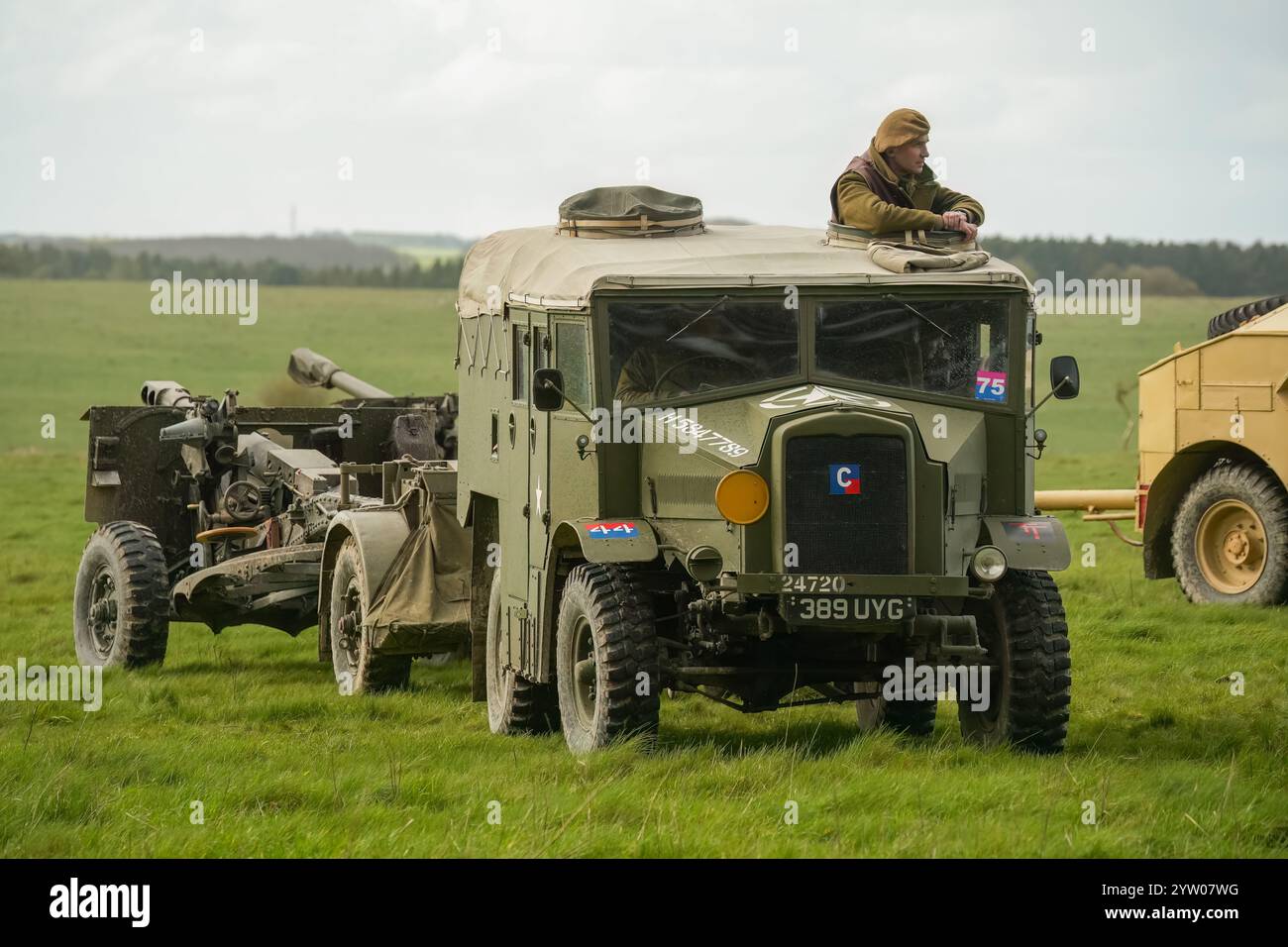 Enthusiasts meeting with working and restored vintage WW2 military ...