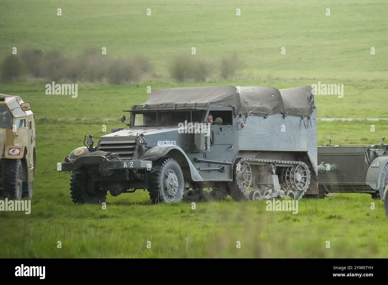 Enthusiasts meeting with working and restored vintage WW2 military ...