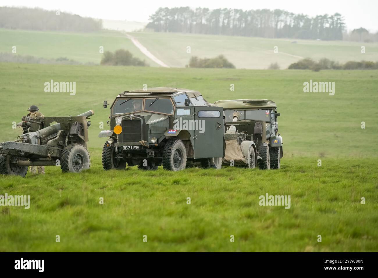 Enthusiasts meeting with working and restored vintage WW2 military ...