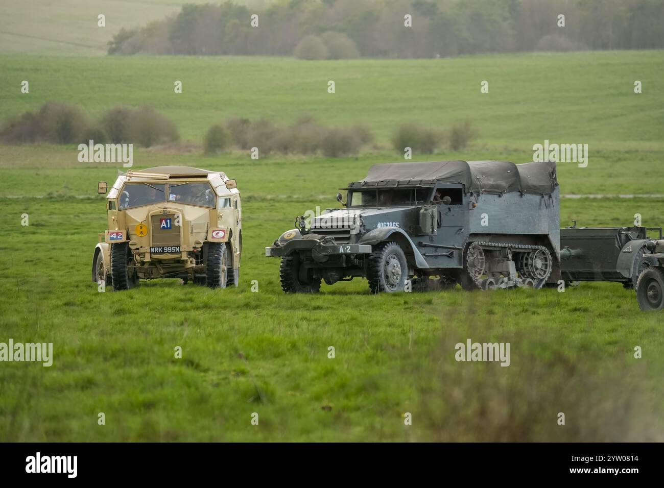 Enthusiasts meeting with working and restored vintage WW2 military ...