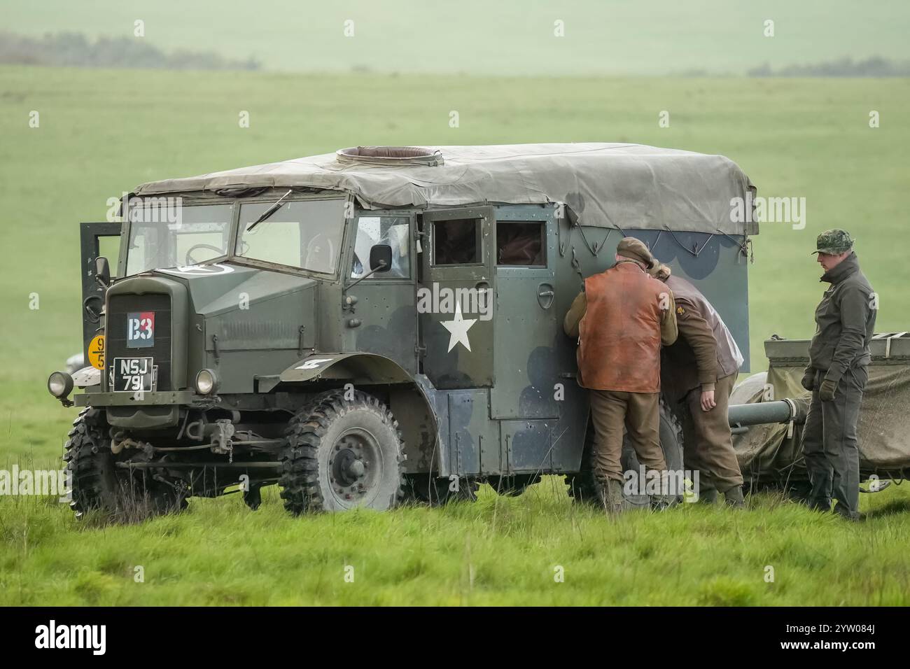 Enthusiasts meeting with working and restored vintage WW2 military ...