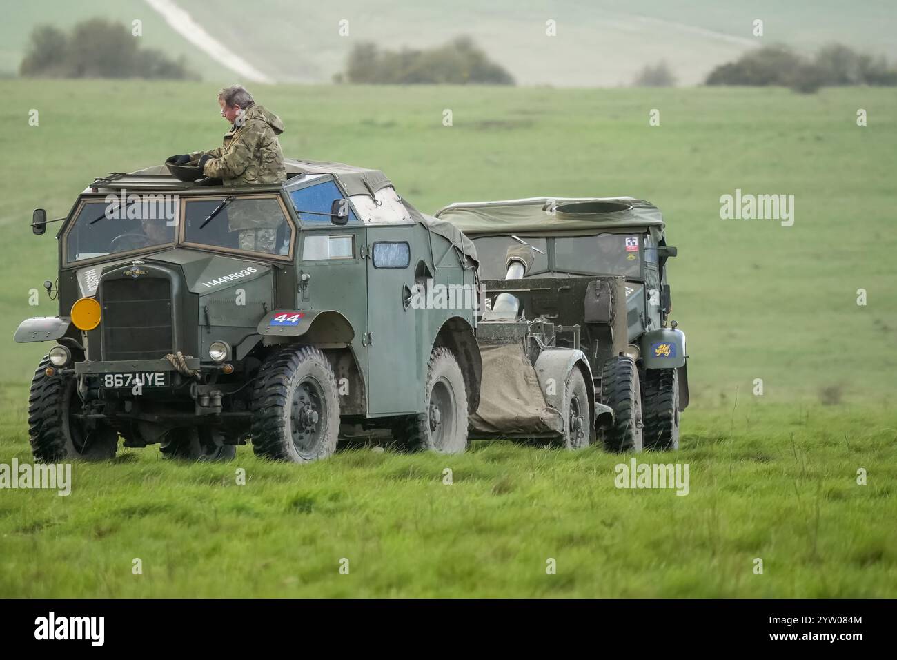 Enthusiasts meeting with working and restored vintage WW2 military ...