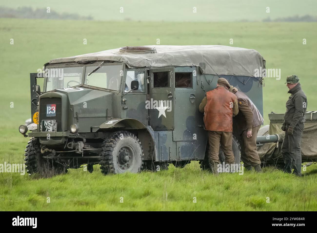Enthusiasts meeting with working and restored vintage WW2 military ...
