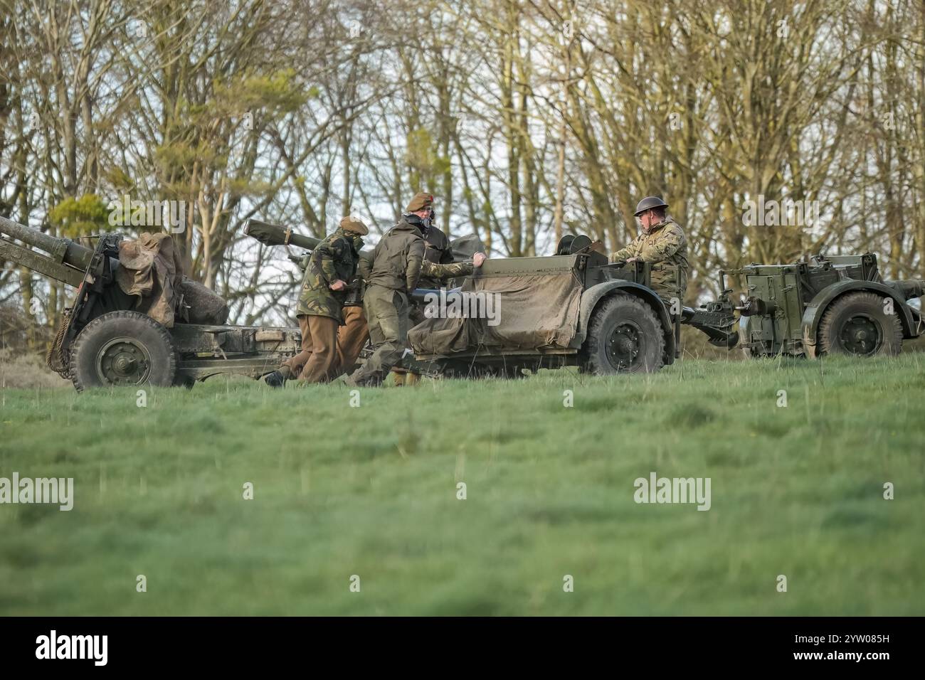 Enthusiasts meeting with working and restored vintage WW2 military ...