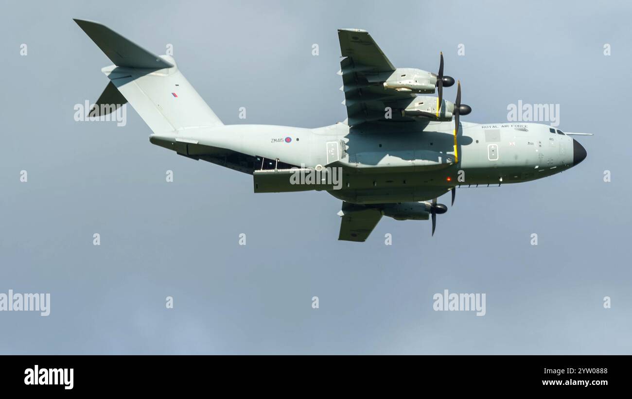 RAF Royal Air Force Airbus C.1 A400M Atlas military cargo plane on a ...