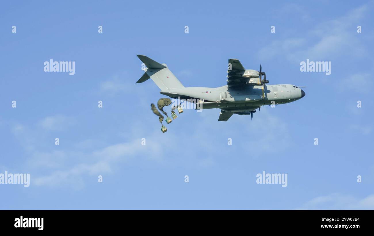 RAF Royal Air Force Airbus C.1 A400M Atlas military cargo plane on a ...