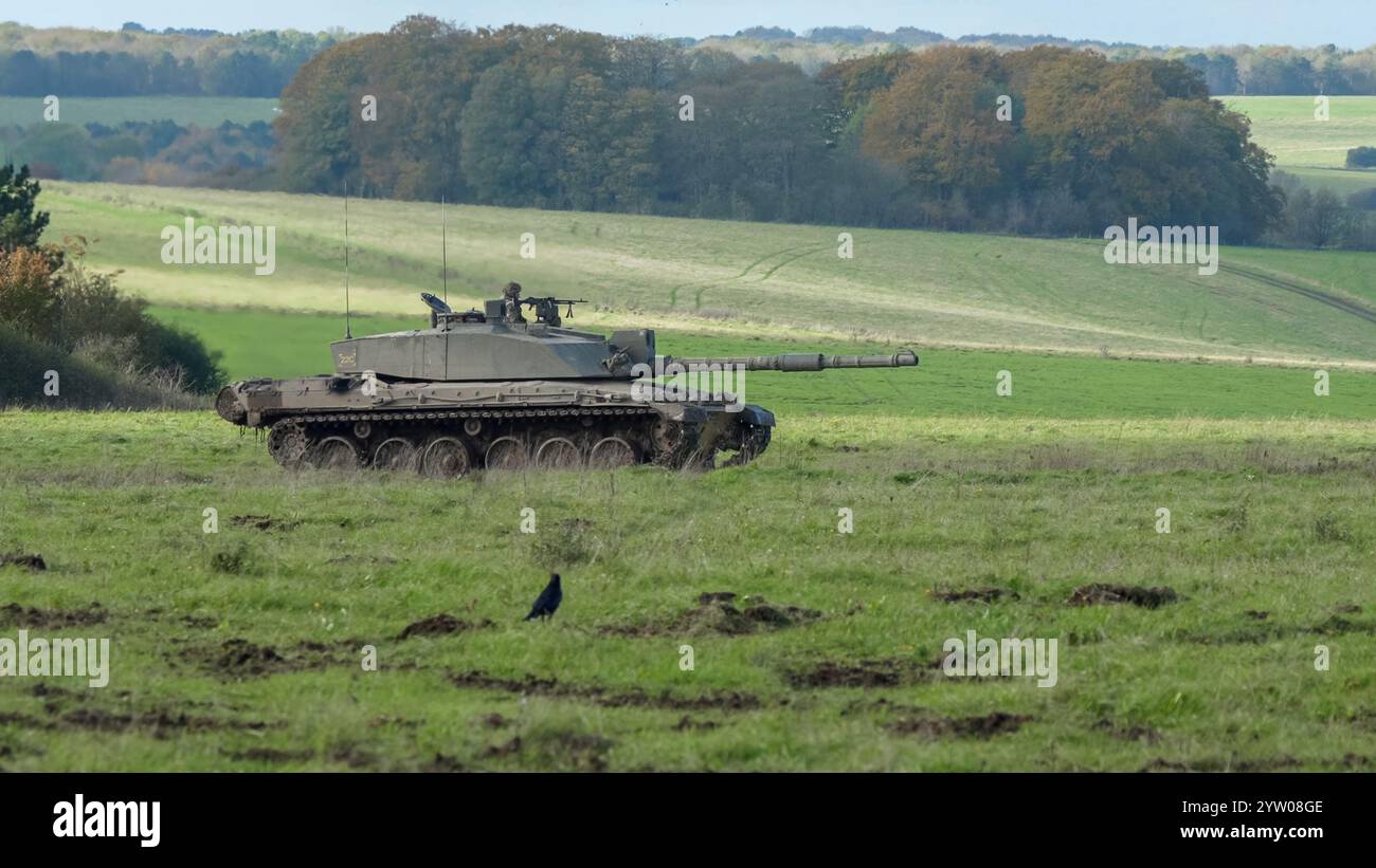 close-up of commander and gunner directing a british army challenger ii ...