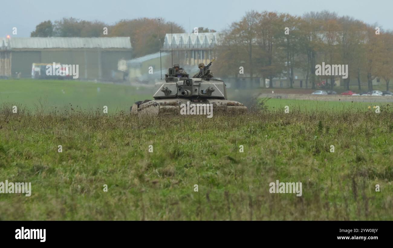 close-up of commander and gunner directing a british army challenger ii ...