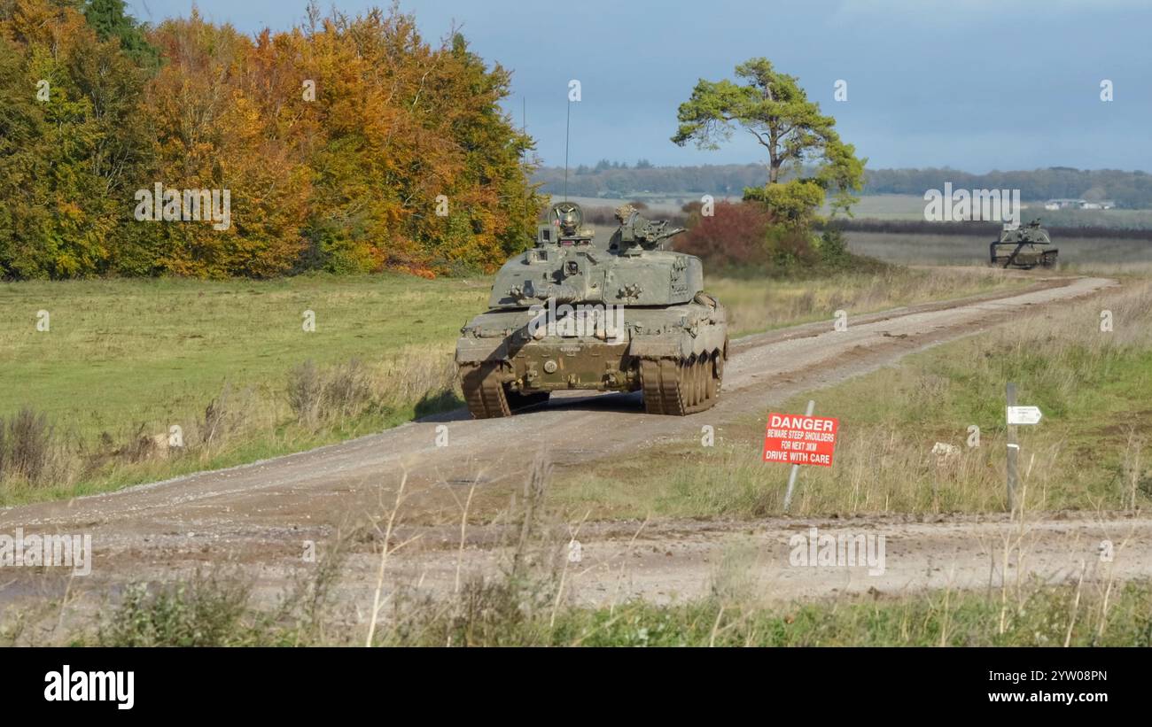 close-up of commander and gunner directing a british army challenger ii ...
