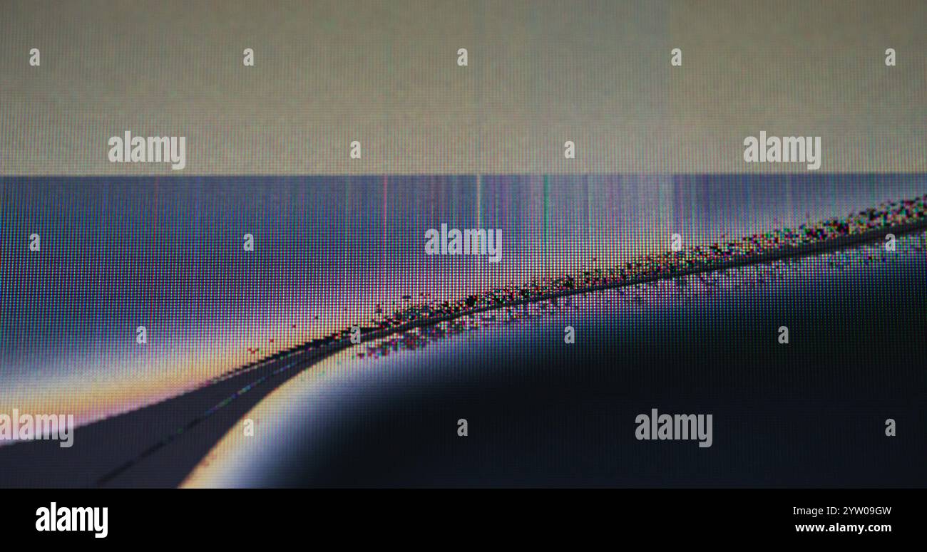 Noise artifacts. Matrix deformation. Display glitch defect overlay ...