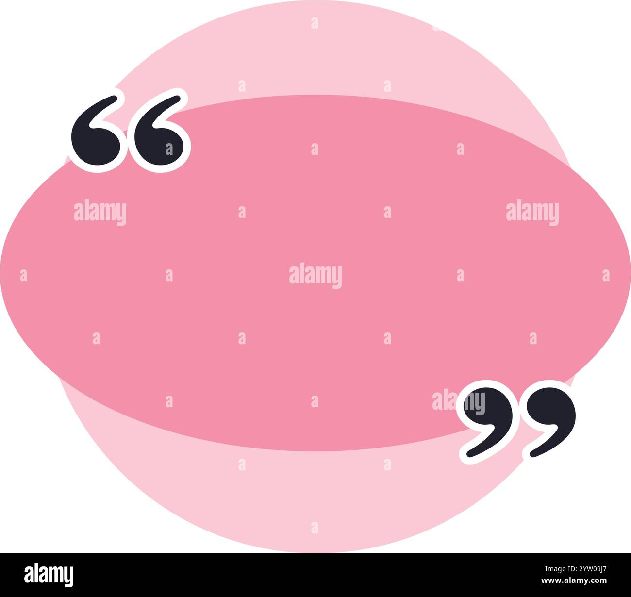Oval shaped pink quote box featuring black quotation marks, ideal for ...
