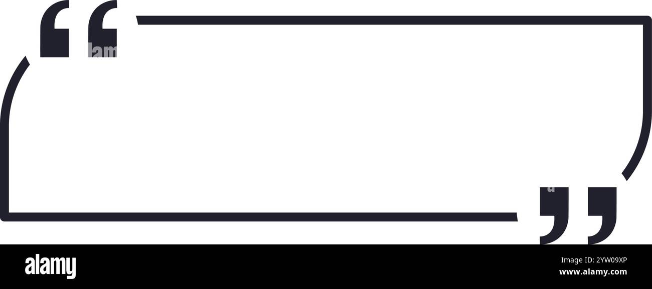 Rectangular quote box featuring quotation marks, framing an empty space ...