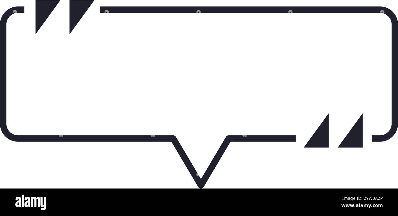Rectangular quote box featuring triangles for open and closed quotes ...