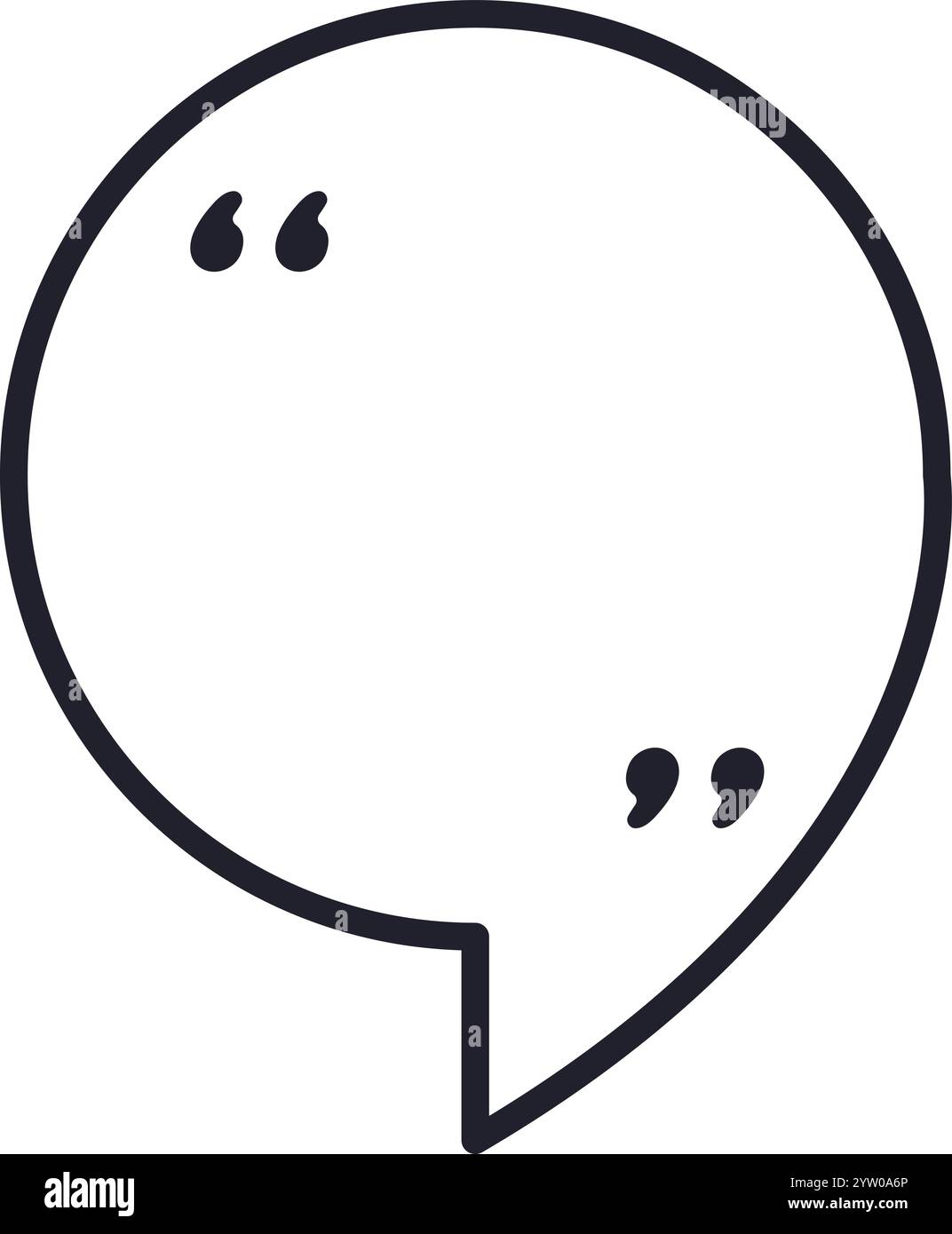 Minimalist speech bubble featuring bold quotation marks, providing an inviting space for ...