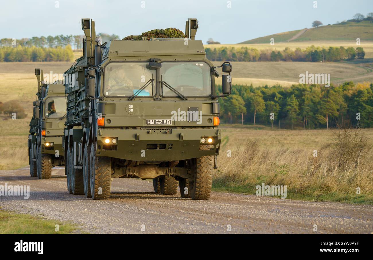 Convoy of British army MAN SV 8x8 EPLS and HX utility logistics trucks ... Convoy of British army MAN SV 8x8 EPLS and HX utility logistics trucks ...