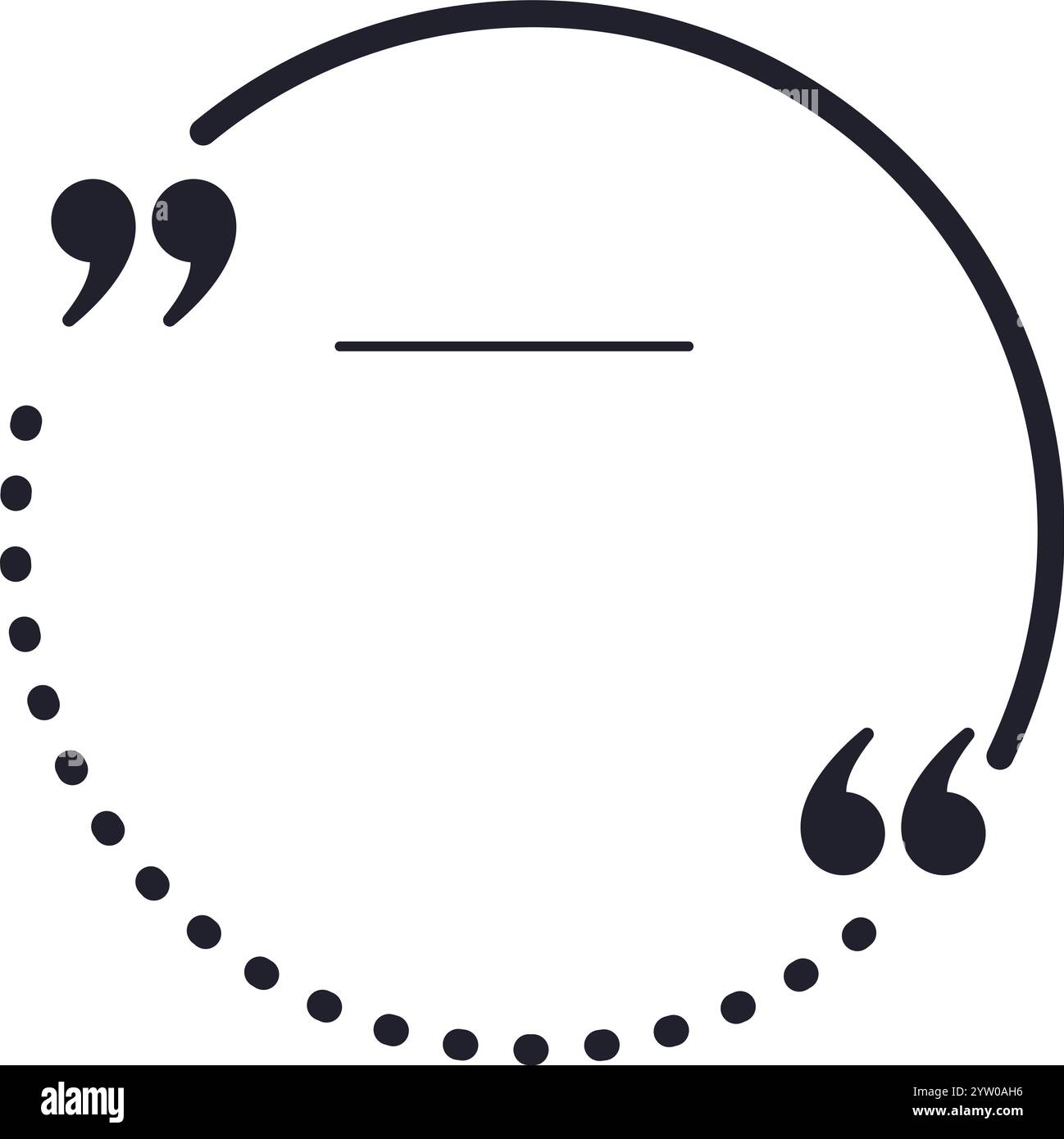 Round dotted line speech bubble is waiting to be filled with inspiring ...