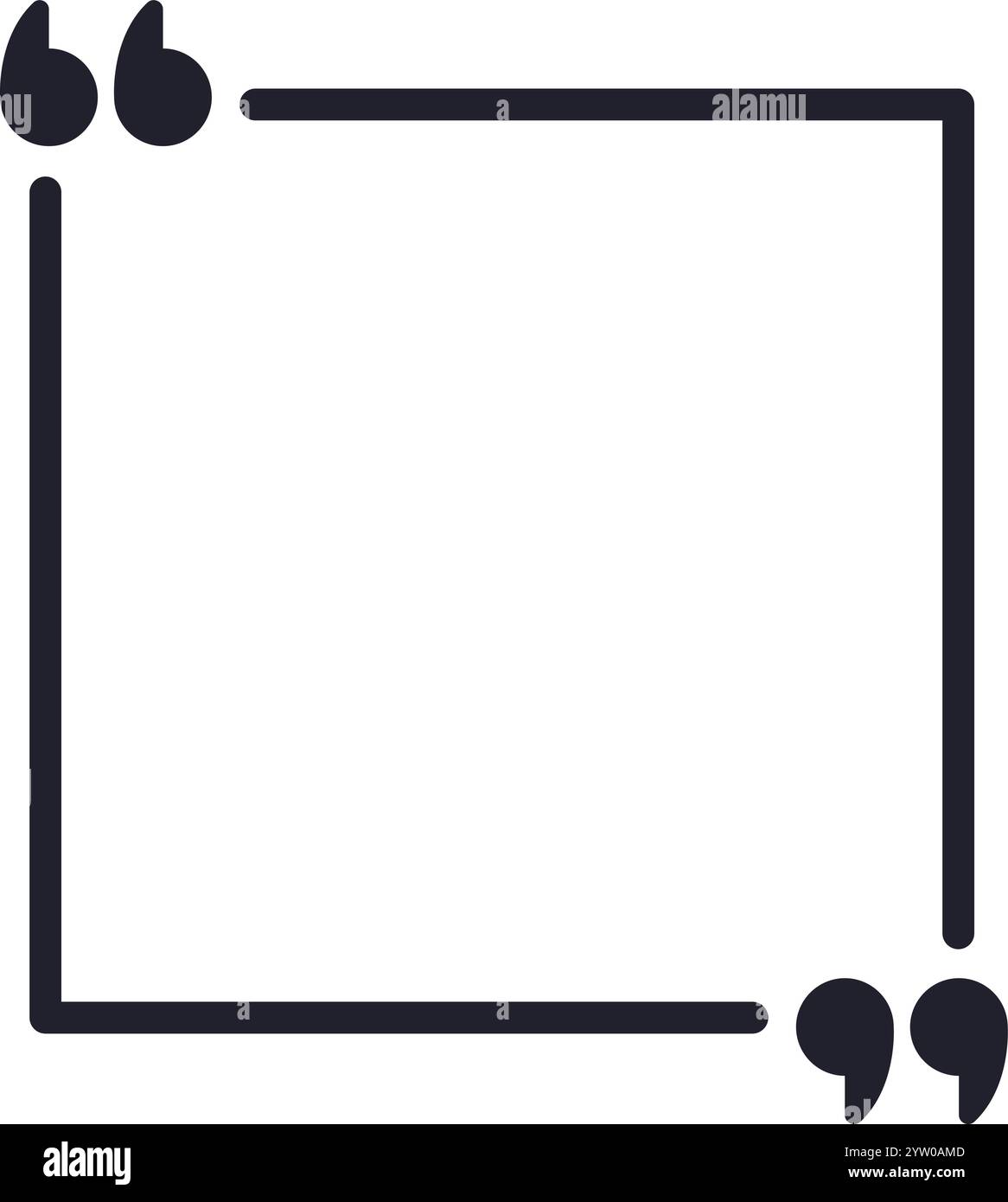 Minimalist design of an empty quote box with quotation marks, offering ...