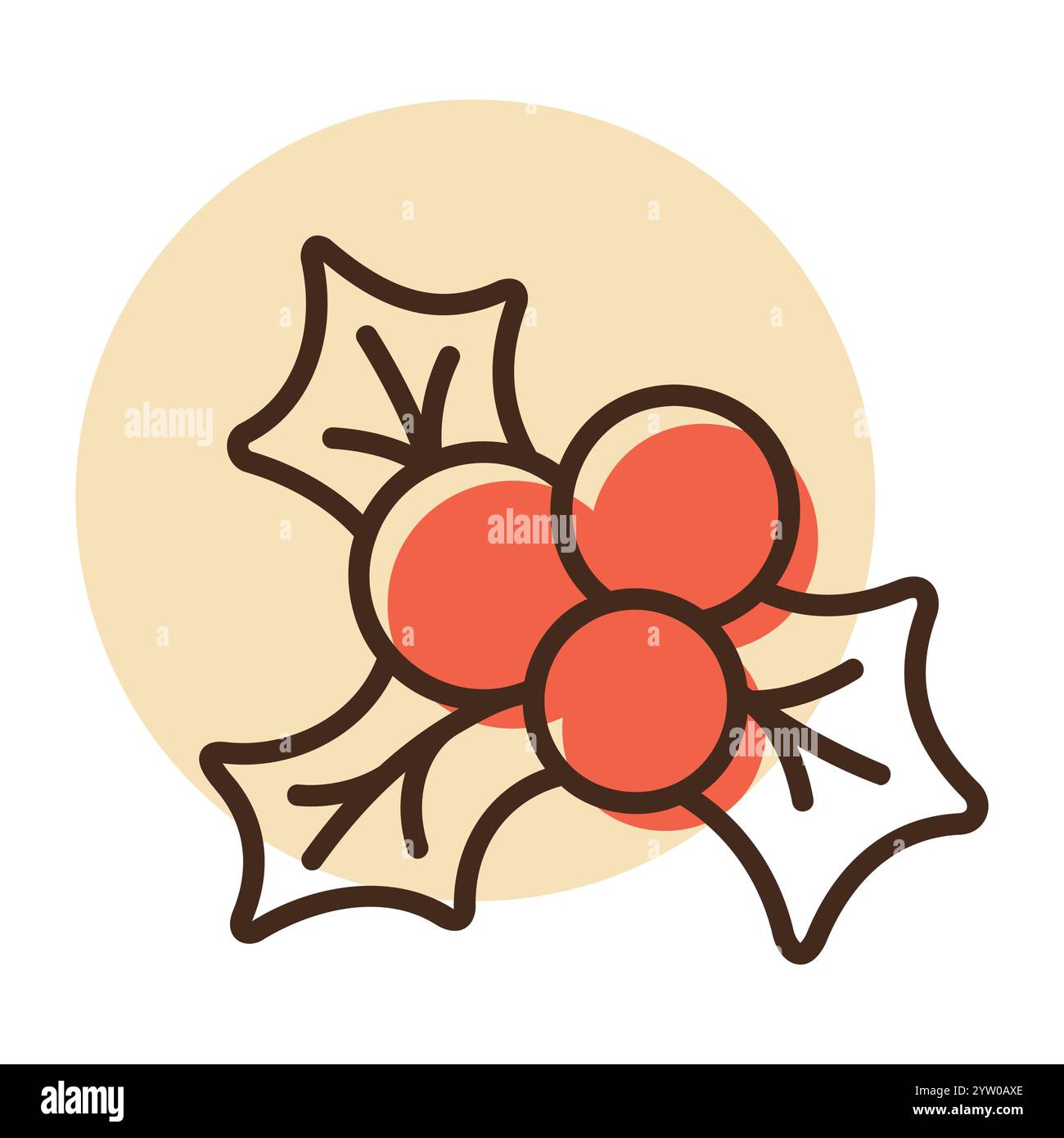 Christmas holly berry vector icon. Mistletoe and leaf. Winter sign ...