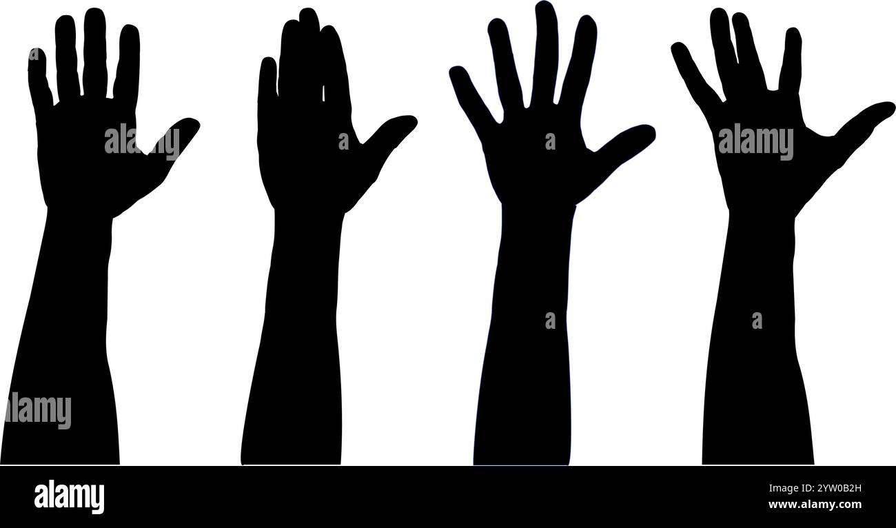 set of hand silhouettes - vector illustration Stock Vector Image & Art ...
