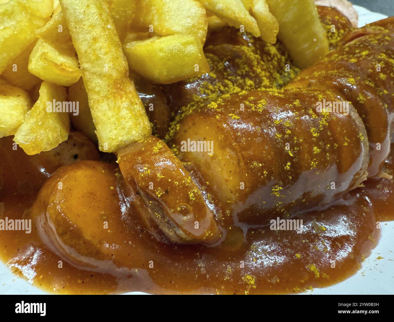 Currywurst mit Pommes Frites *** Currywurst with French fries Copyright ...