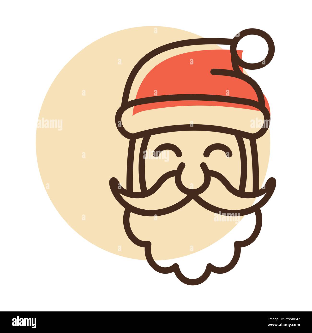 Santa Claus Father Christmas character face vector icon. Winter sign ...
