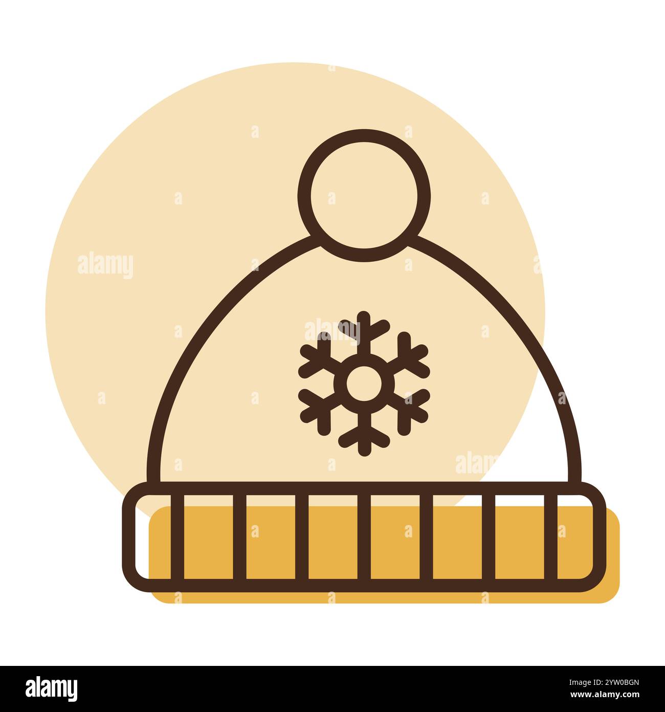 Winter hat cap with snowflake and pompom vector icon. Winter sign ...