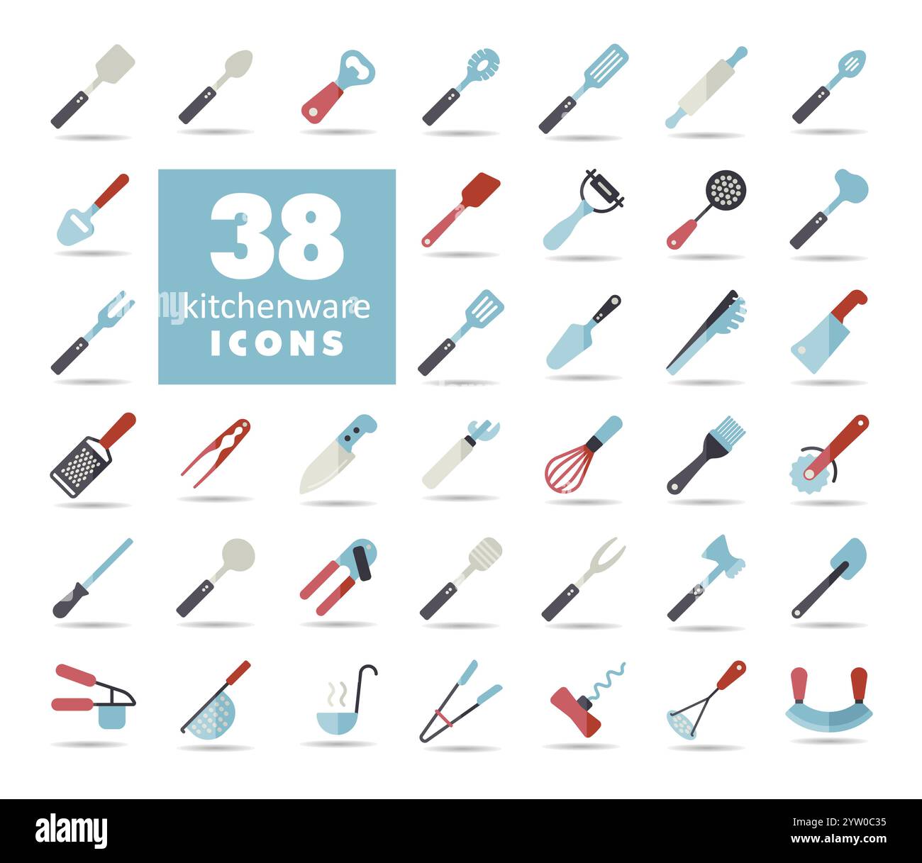 Kitchenware and kitchen appliances vector isolated icon set. Graph ...