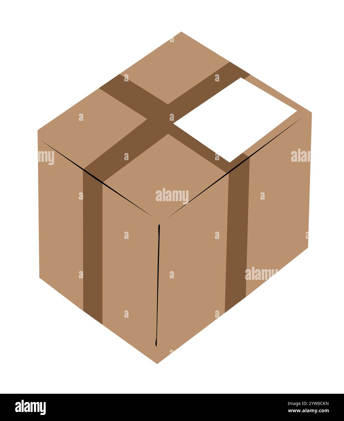 Cardboard box parcel sent Cut Out Stock Images & Pictures - Alamy
