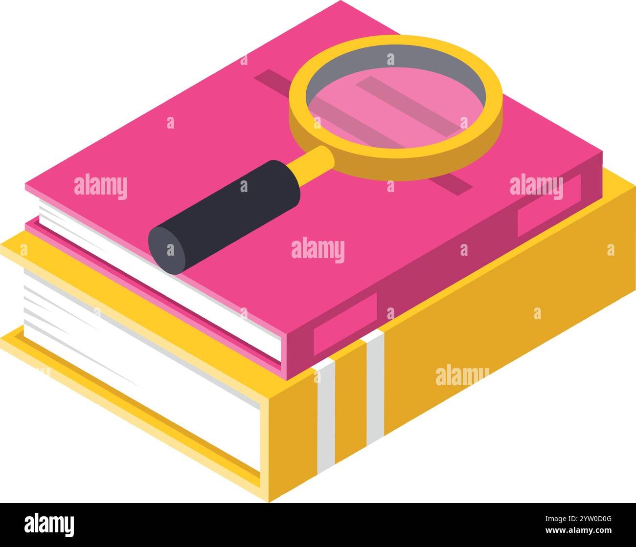 Magnifying glass placed on Stock Vector Images - Alamy