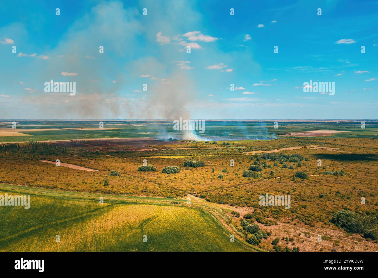 Aerial drone shot thick smoke hi-res stock photography and images - Alamy