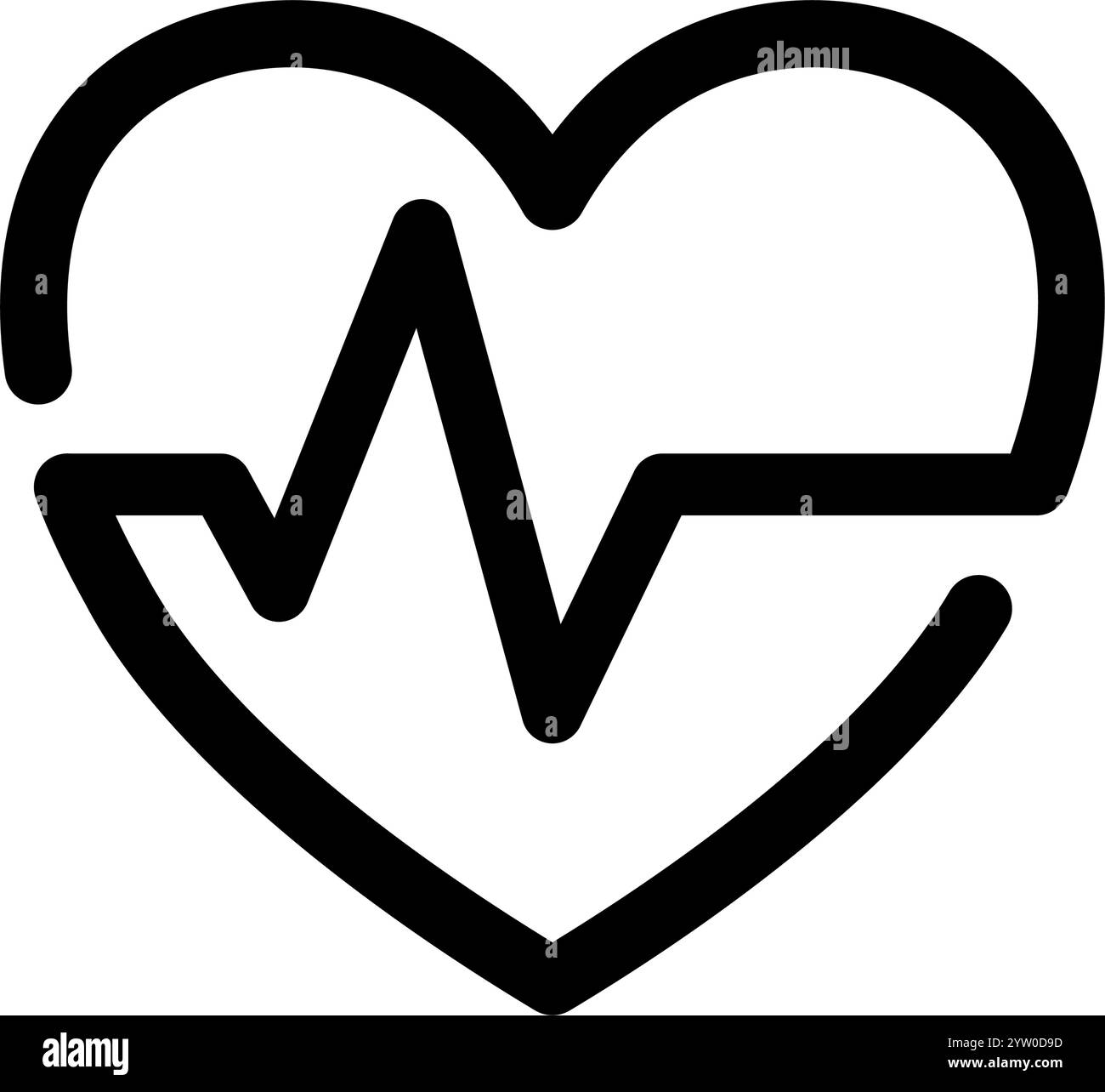 Red heart symbol heartbeat Black and White Stock Photos & Images - Alamy