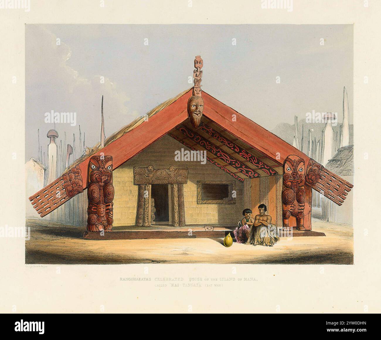 Rangihaeata's celebrated house on the Island of Mana, called 'Kai ...