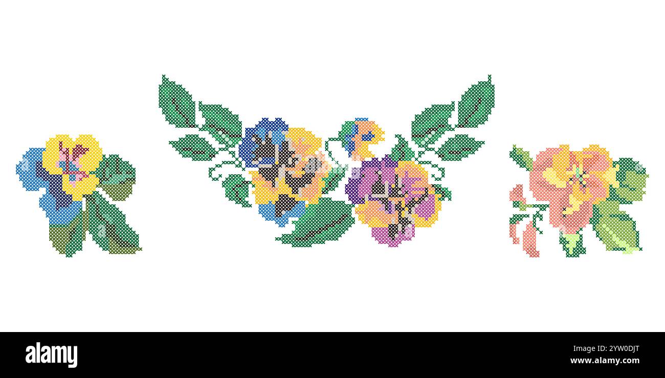 Pansy flowers viola tricolor Stock Vector Images - Alamy