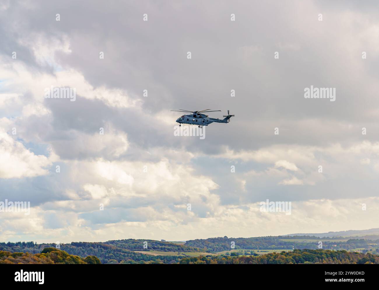 British Royal Navy AgustaWestland Merlin HM.2 AW101 helicopter on a ...