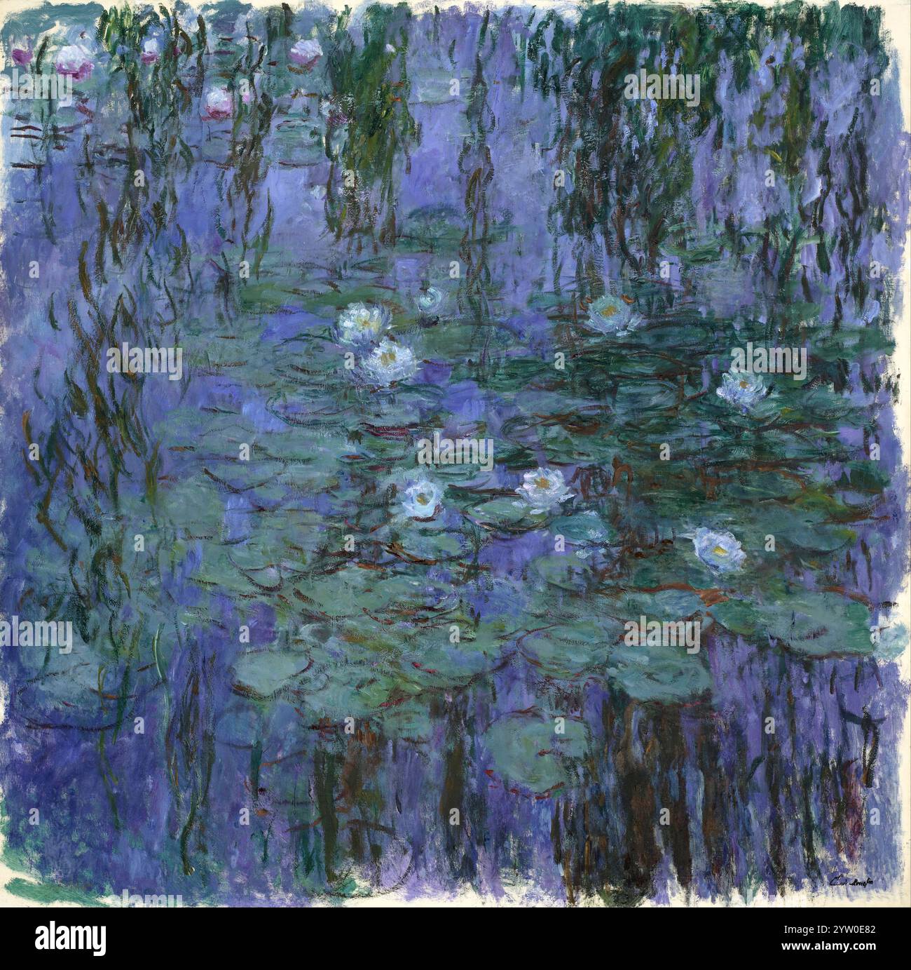 Blue Water Lilies or Nymphéas bleus. Claude Monet. 1916 - 1919 Stock ...
