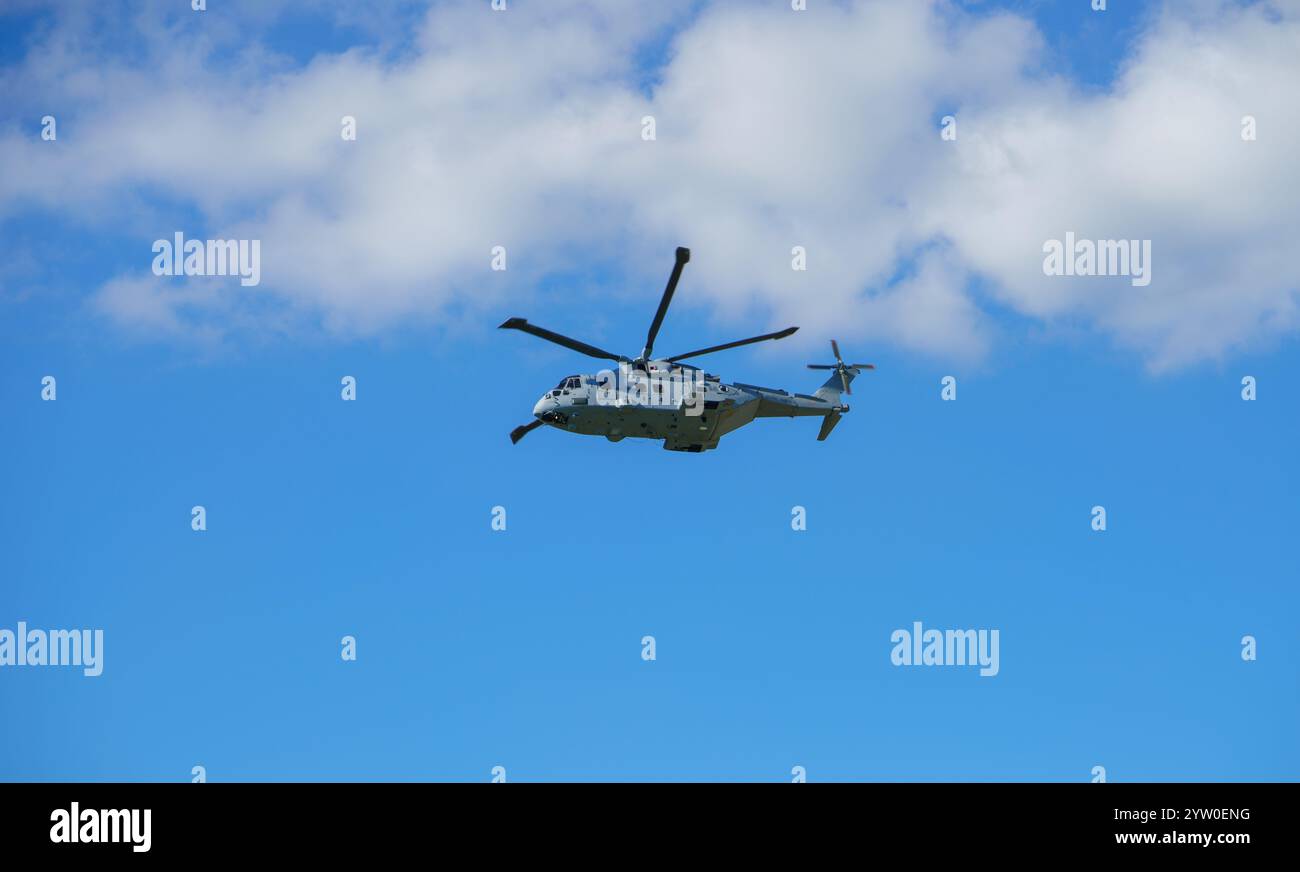 British Royal Navy AgustaWestland Merlin HM.2 AW101 helicopter on a ...