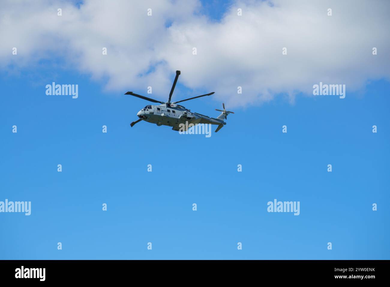 British Royal Navy AgustaWestland Merlin HM.2 AW101 helicopter on a ...