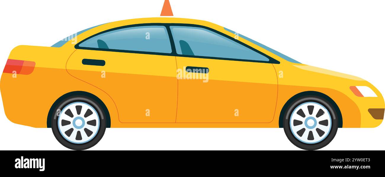 Passenger car functioning as a taxi cab, distinguished by its vibrant ...