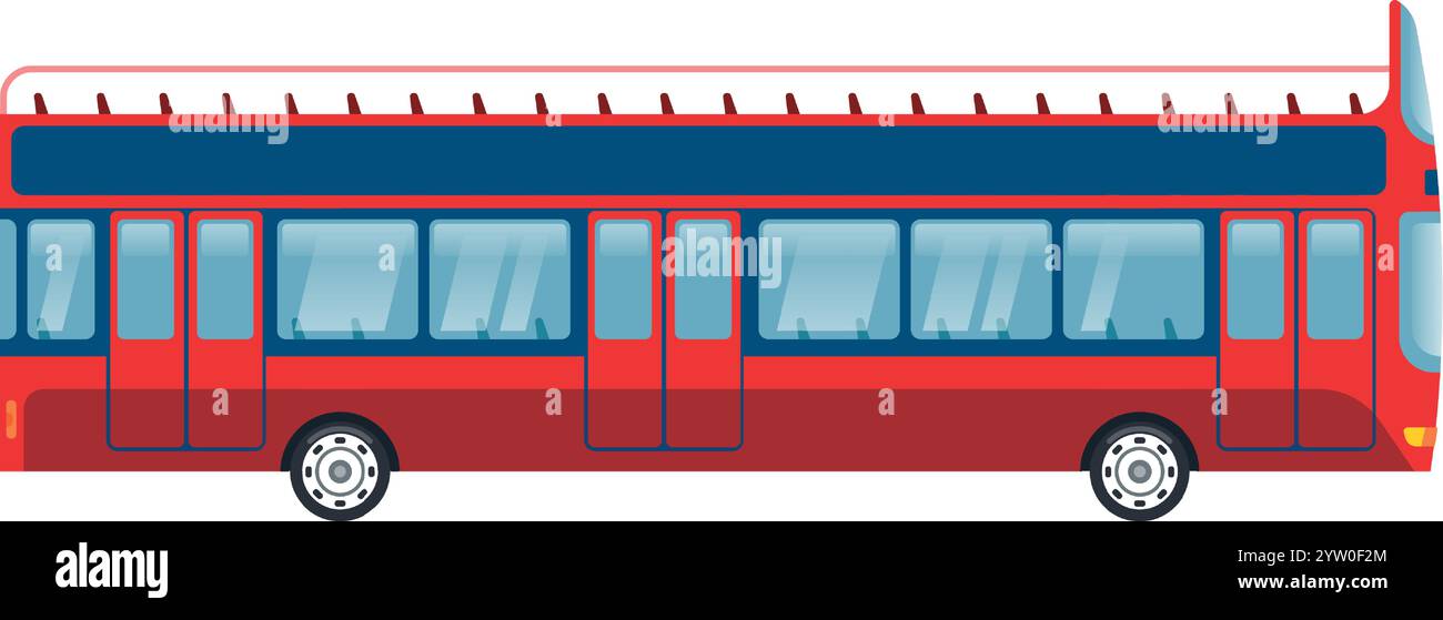 Tourist open top red bus Stock Vector Images - Alamy