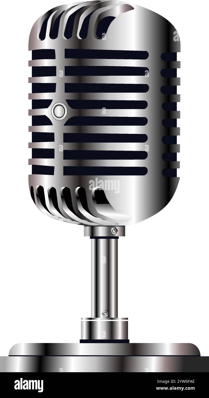 retro microphone isolated - vector illustration Stock Vector Image ...