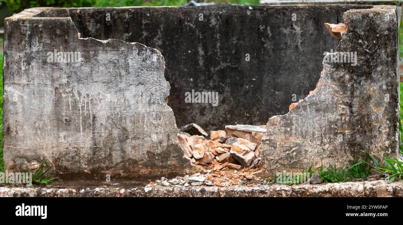 Old crumbling broken brick wall rustic texture, abandoned, mysterious ...