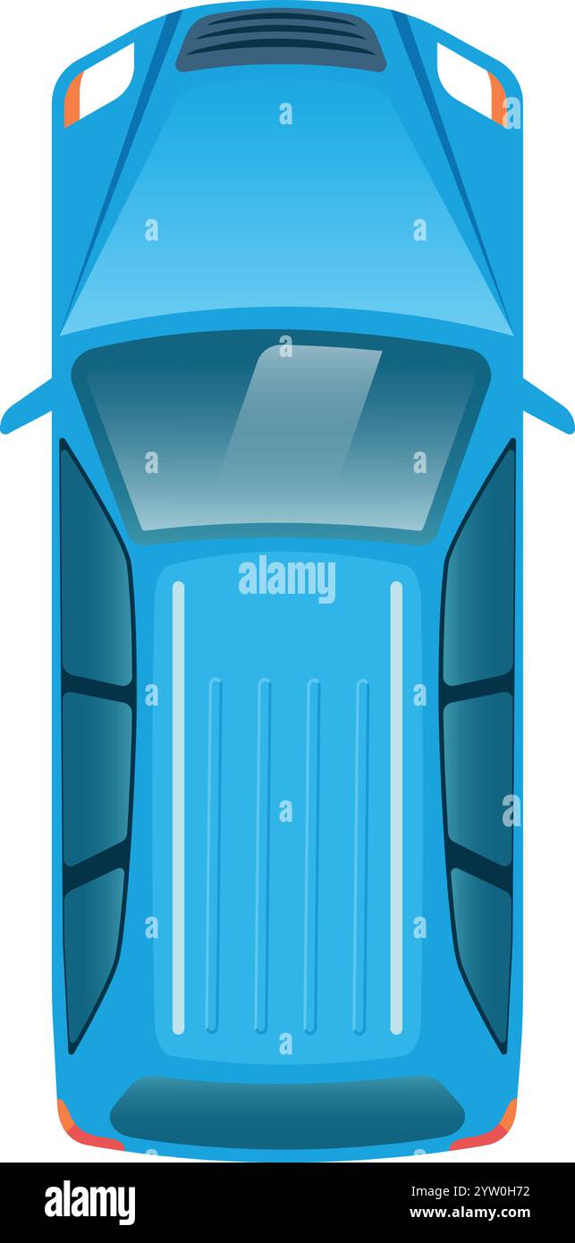 Aerial view white van driving Stock Vector Images - Alamy