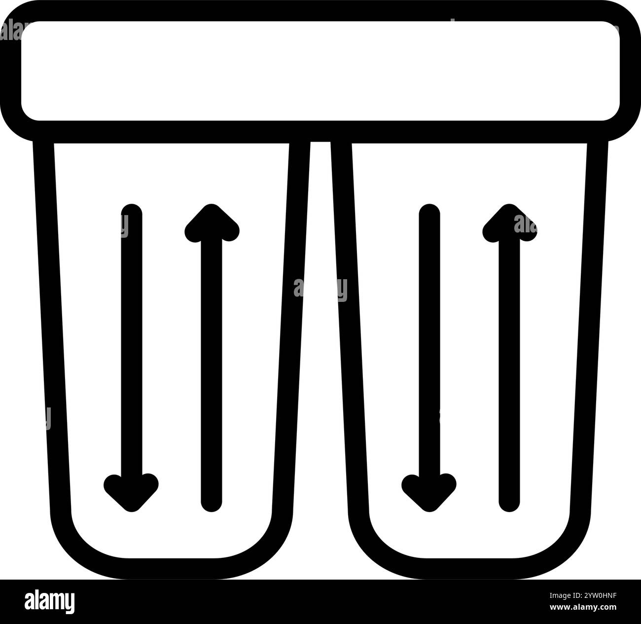 Water treatment line icon. Filtration process. Osmosis and desalination ...