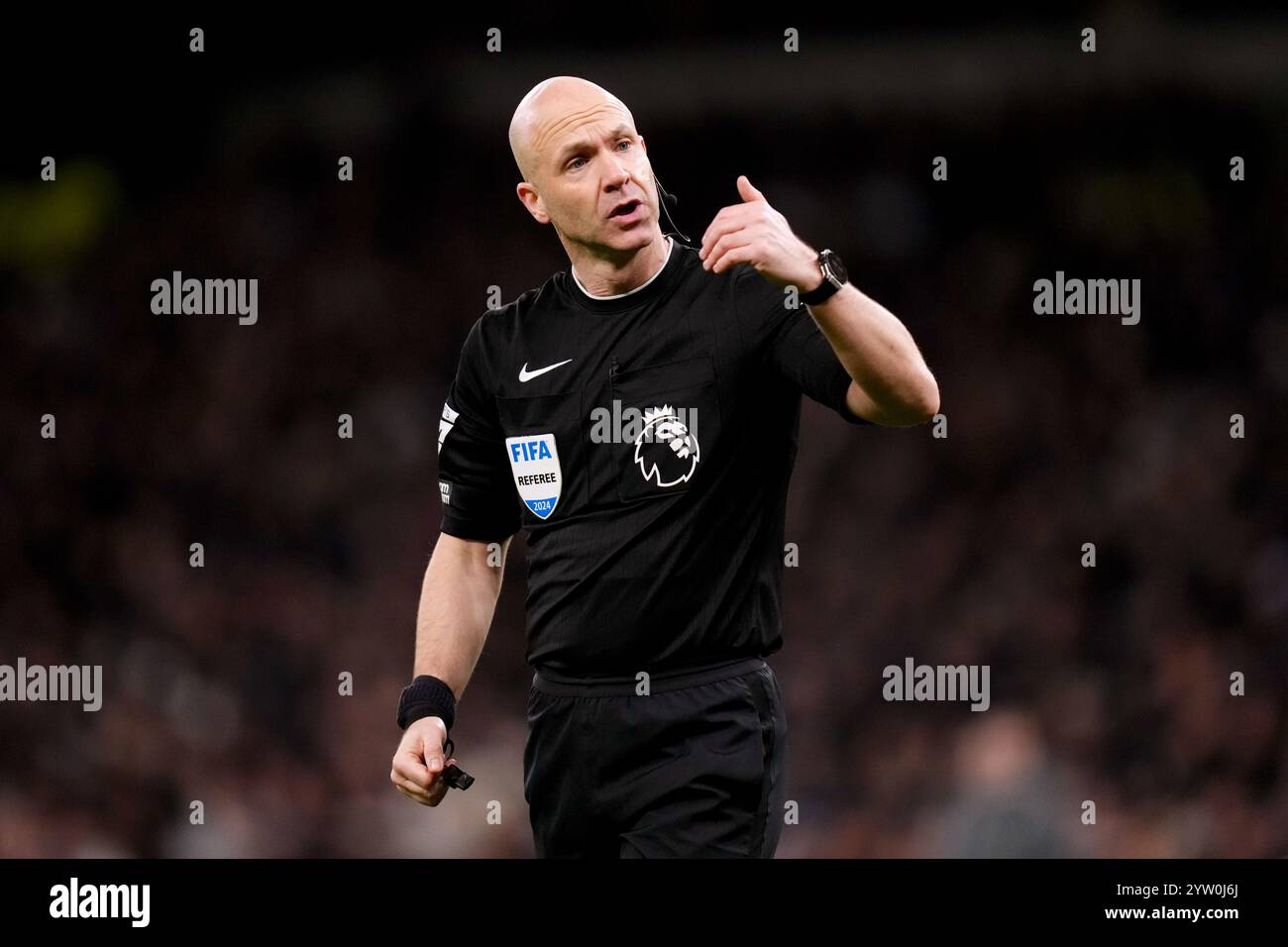 Referee Anthony Taylor during the Premier League match at the Tottenham ...