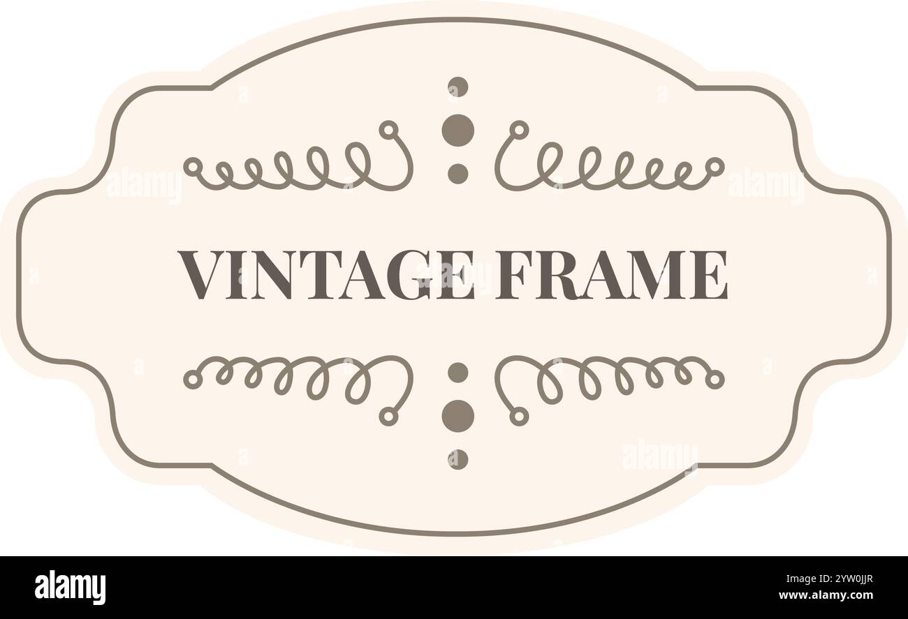 Vintage frame with elegant swirls and dots creating a sophisticated and ...